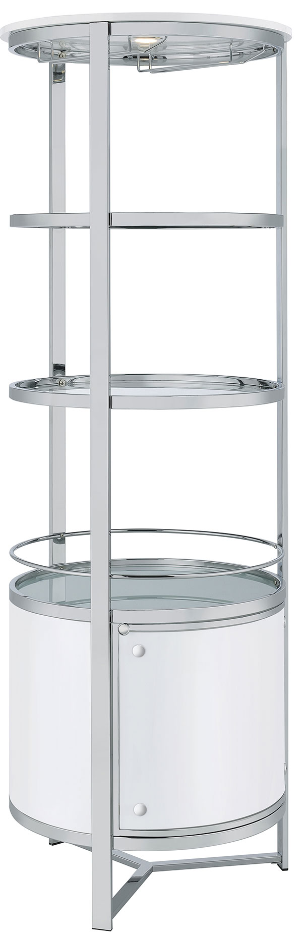 Lalia White Round Bar Cabinet | Rana