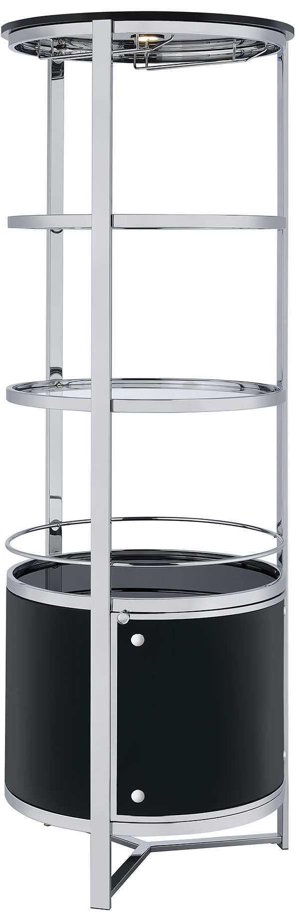 Lalia Black Round Bar Cabinet | Rana