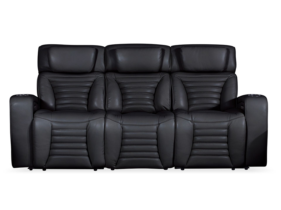 Calla Black Dual Power Recliner Sofa | Rana
