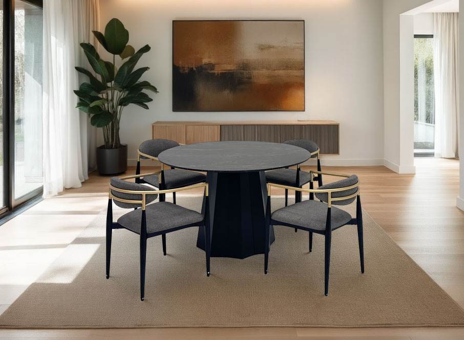 Jayden Gray Dining 5 Pcs Set | Rana