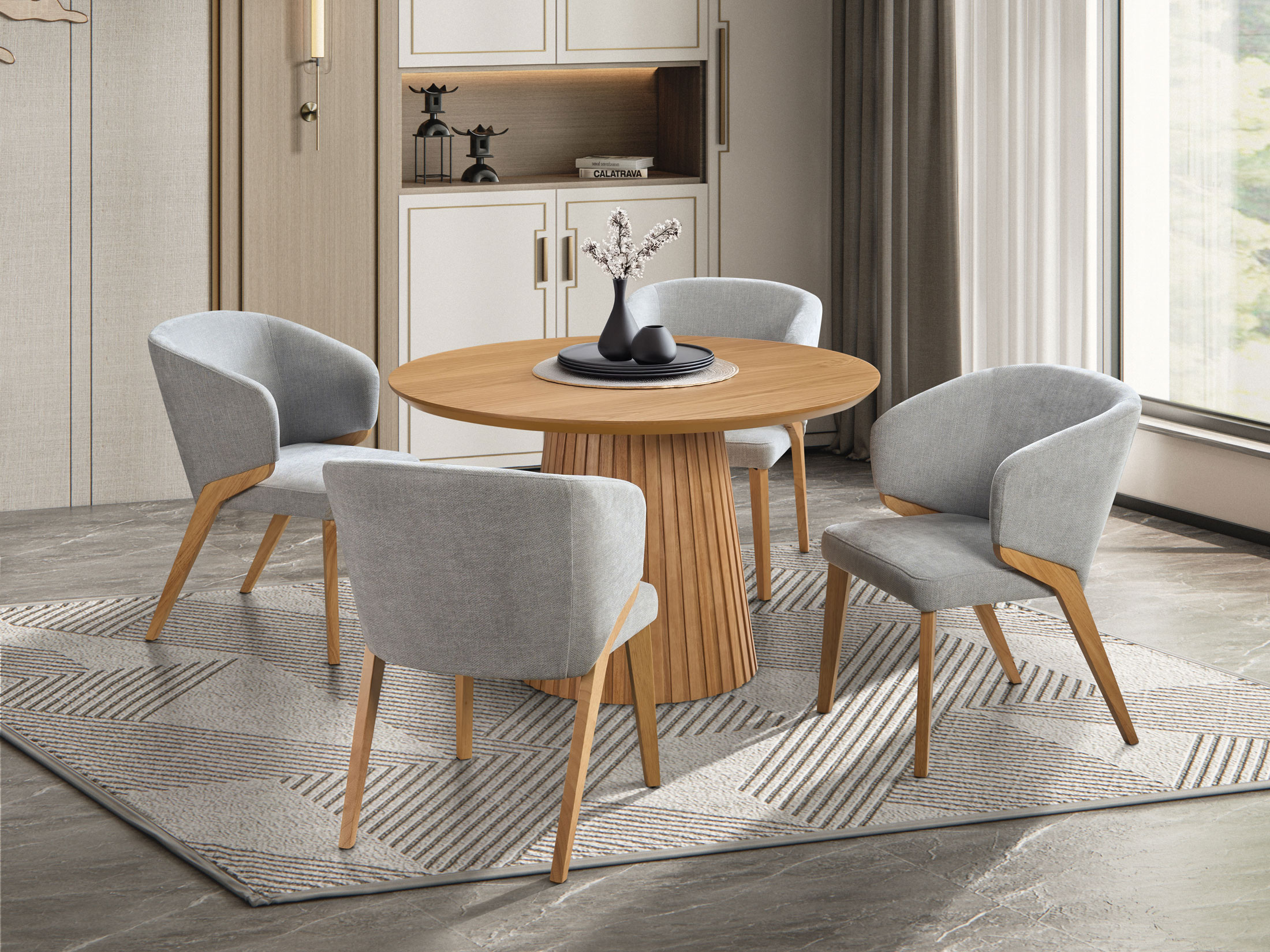 Ava Round Dining 5 Pcs Set | Rana
