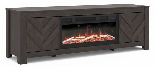 Vanya Black 71" Electric Fireplace | Rana