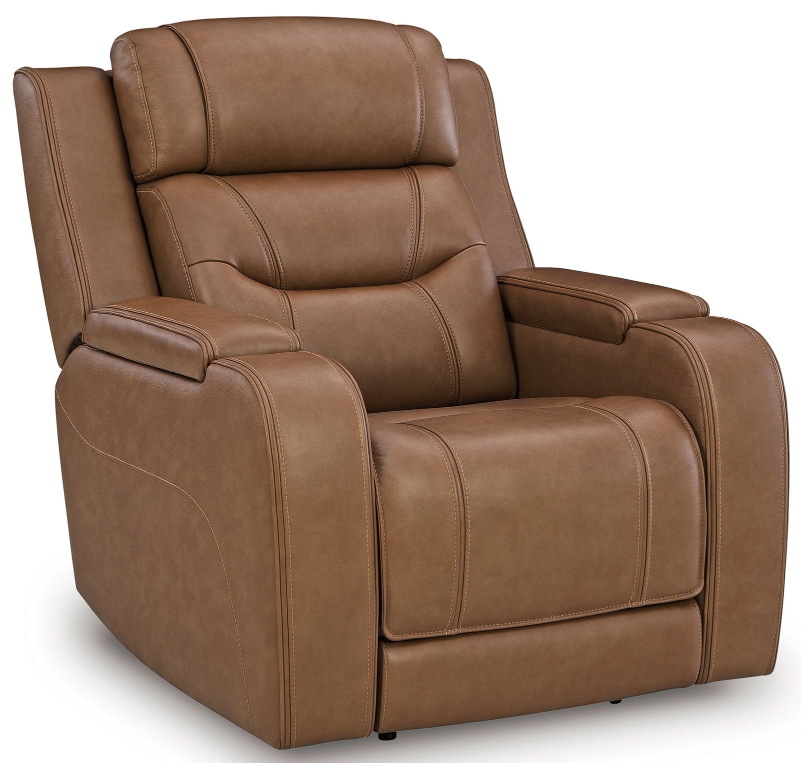 Sonata Caramel Leather Triple Power Recliner with Audio | Rana
