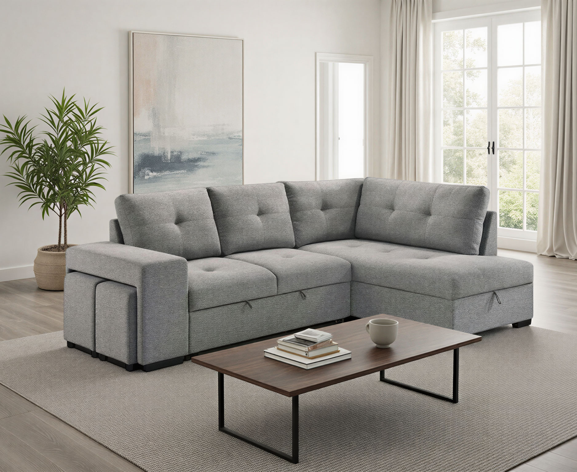 Eliana Gray Sleeper Sectional | Rana