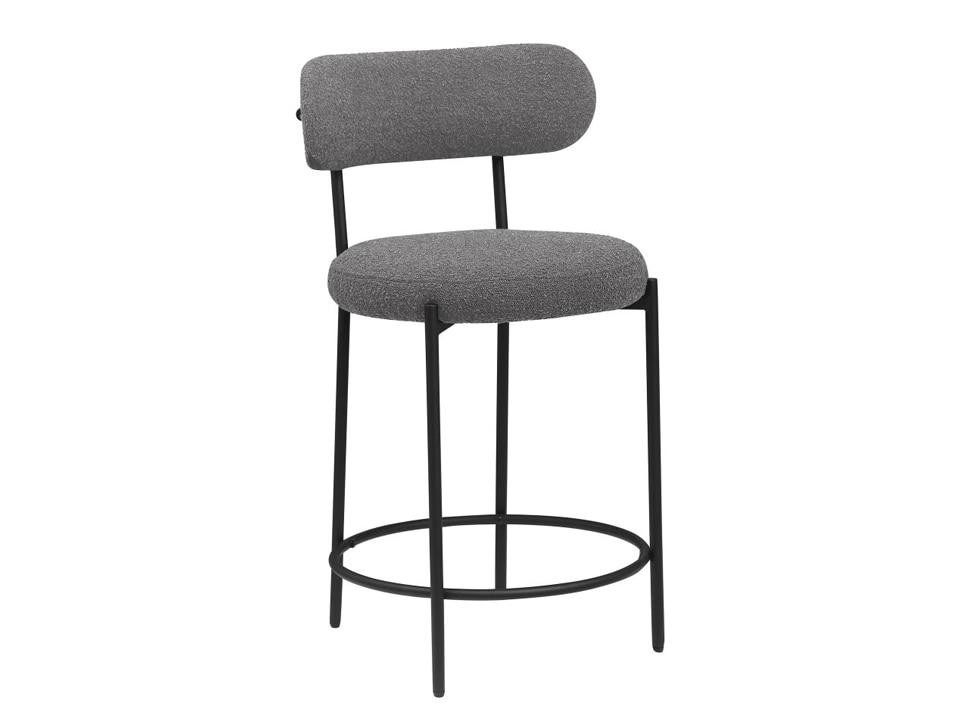 Gael Grey Boucle 25" Counter Stool | Rana